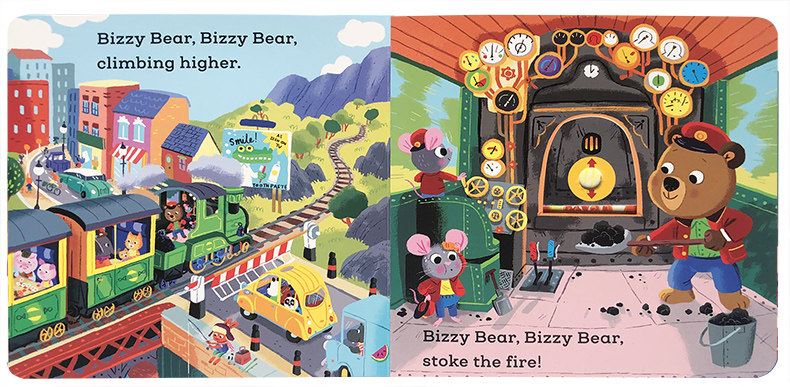 新版Bizzy Bear小熊很忙系列绘本Train Driver忙碌的火车司机机关操作纸板游戏书0-3-6岁儿童英语启蒙英文原版亲子玩具书_虎窝淘