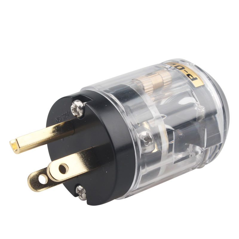 全新美标电源插头发烧HIFI音响电源插头透明外壳P029 C029端子_虎窝淘