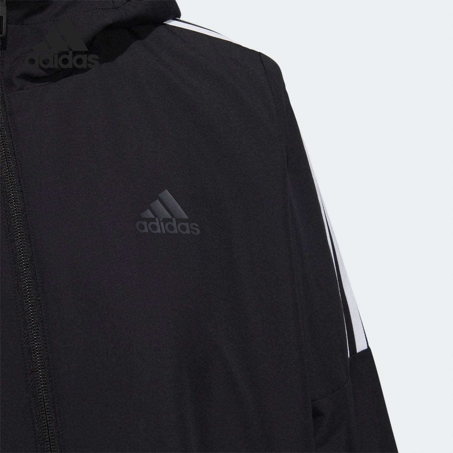 Adidas/阿迪达斯官方正品女子梭织中长款连帽运动风衣外套 HG1849_虎窝淘