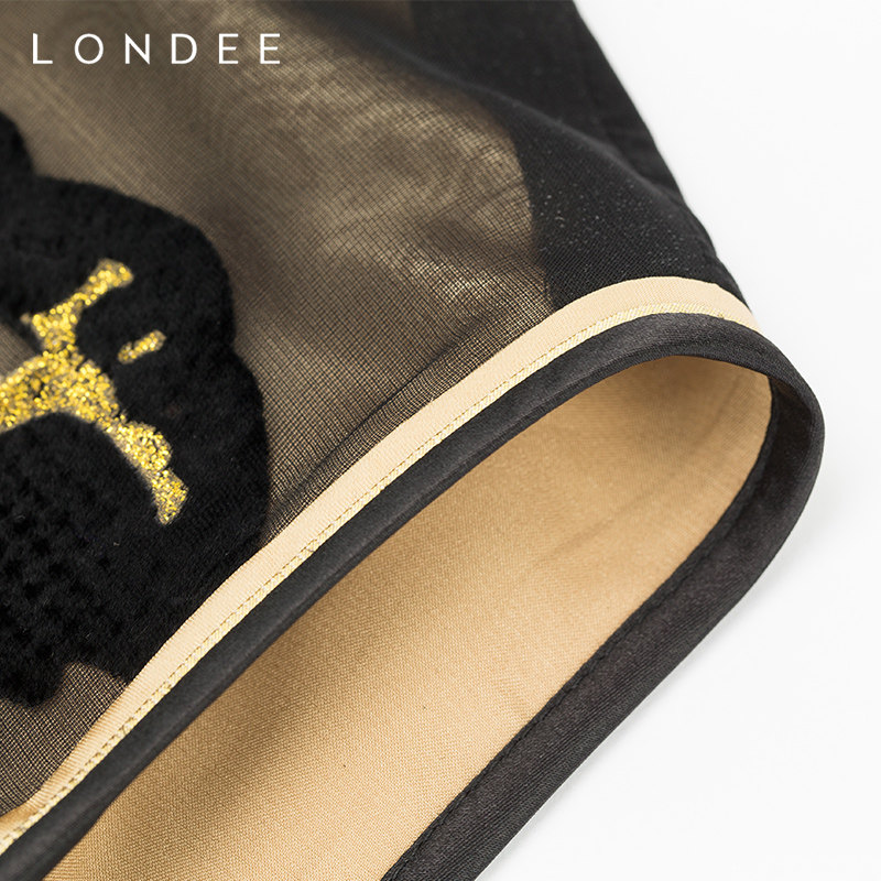 Londee/龙笛新款春夏锦缎桑蚕丝烫金旗袍式上衣9S27251_虎窝淘