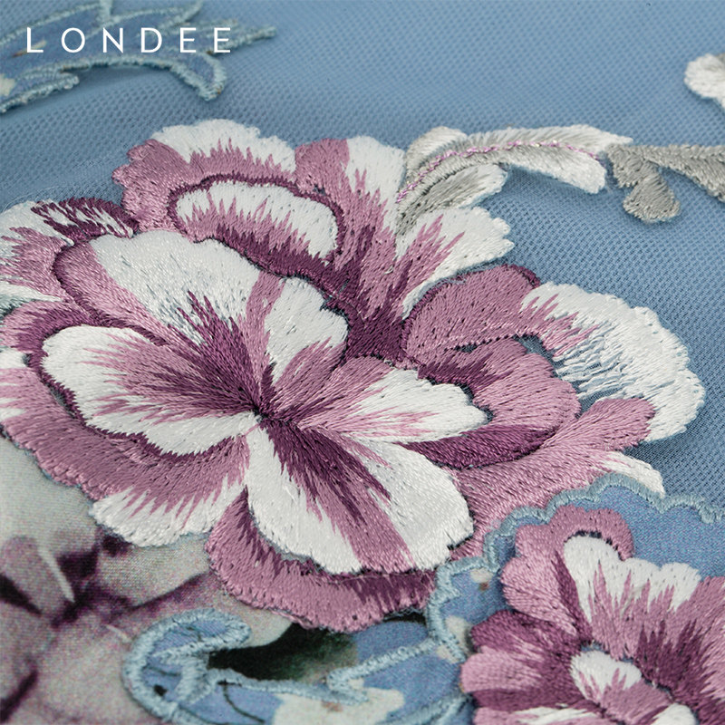 Londee/龙笛款商场同款立体刺绣桑蚕丝旗袍8S21178_虎窝淘