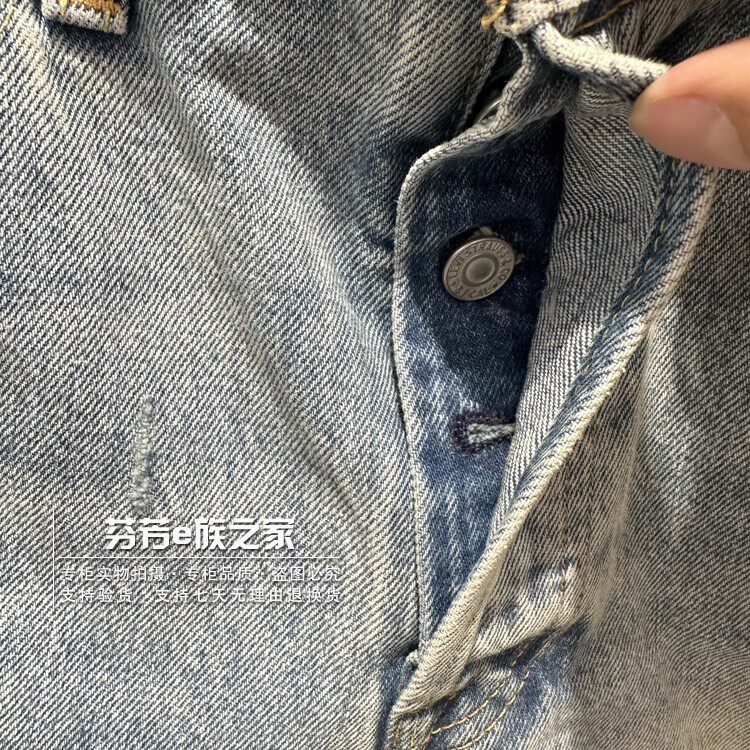 Levis李维斯正品2023新款男士501ST修身直筒破洞牛仔裤28894-0248_虎窝淘