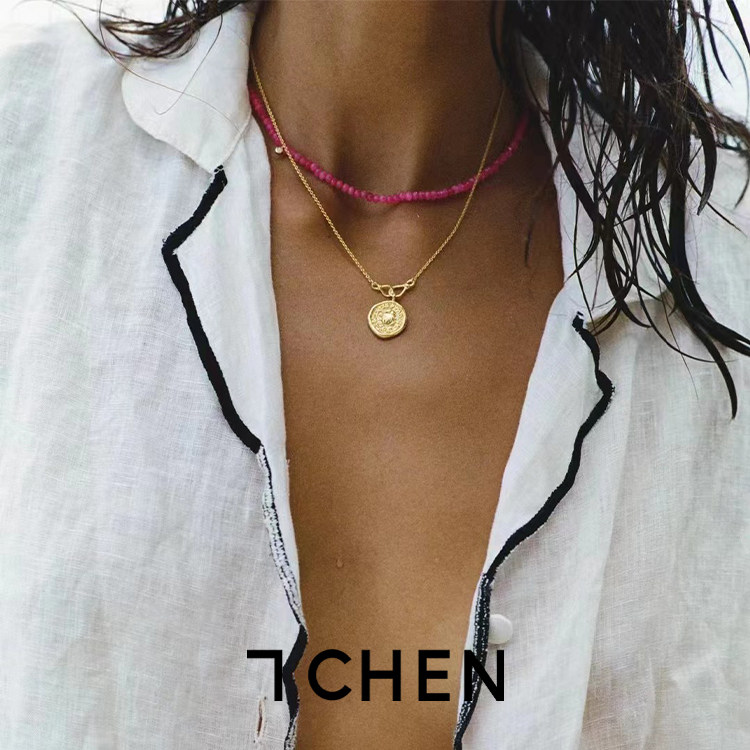 7CHEN 2023新款粉澳宝饰品项链耳环甜辣个性高级手链白百何同款_虎窝淘
