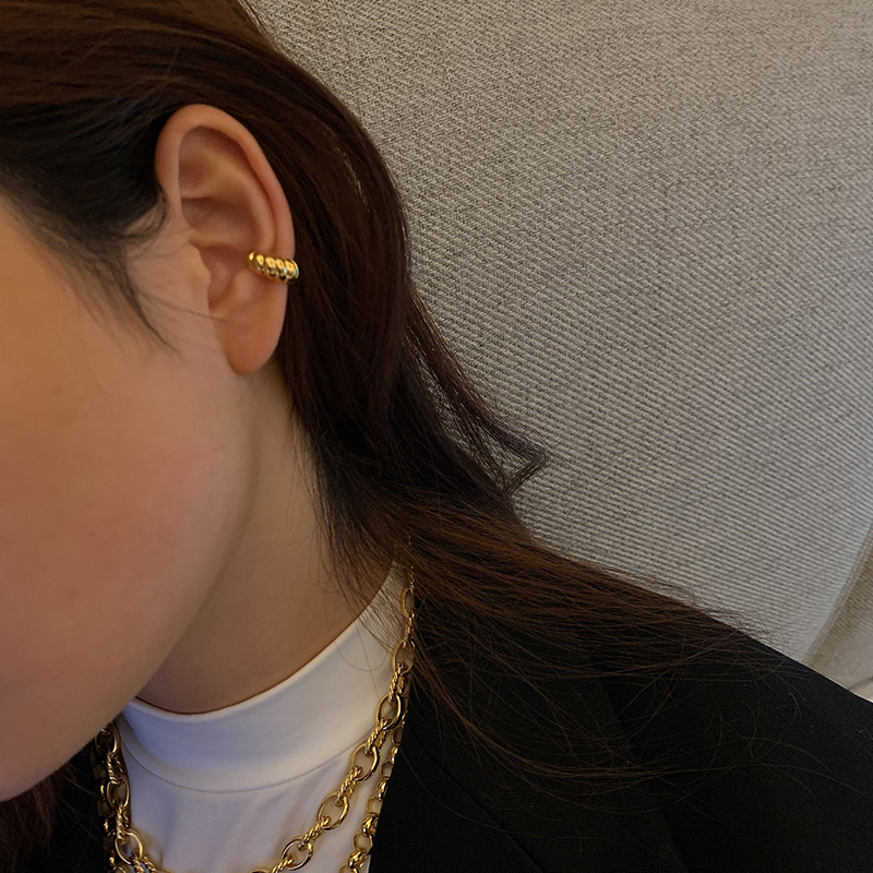 极简暗黑欧美冷淡ins风chic韩国新款潮牌镀18k金色无耳洞耳廓耳夹_虎窝淘