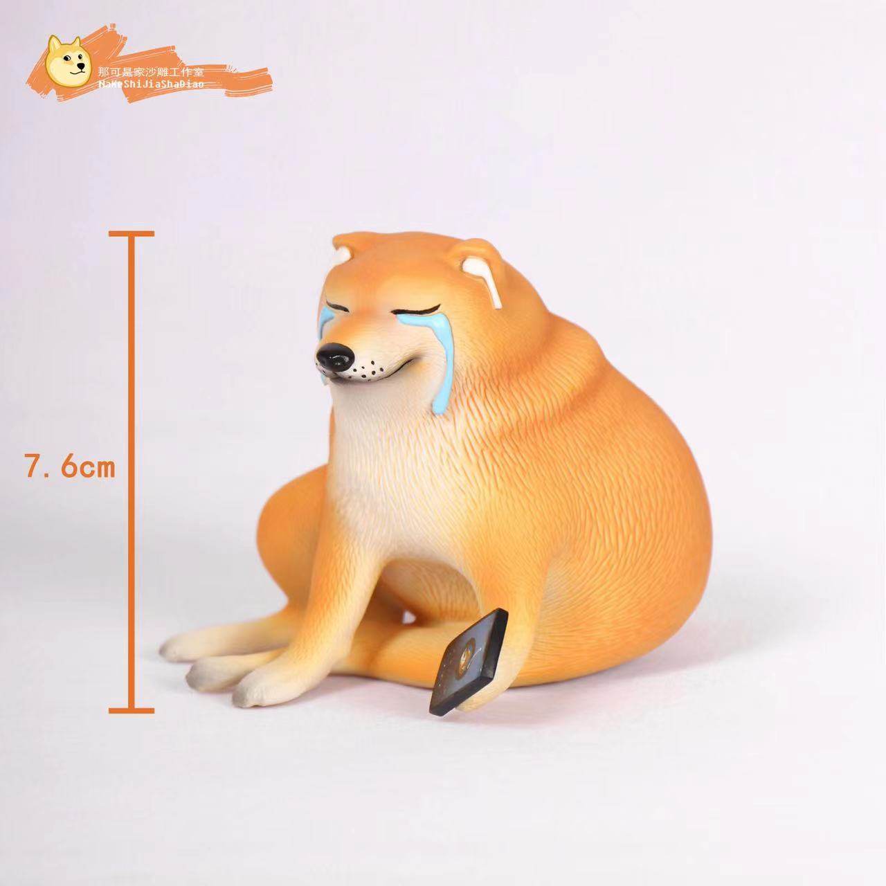 正版原创emo狗cheems沙雕柴犬网抑云哭哭狗 GK雕像_虎窝淘