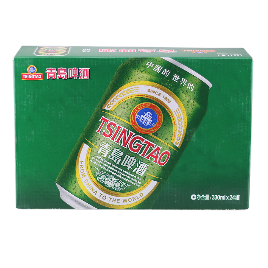 青岛啤酒经典11度330ml*24听装口感醇厚冰爽(新老包装随机发放)_虎窝淘