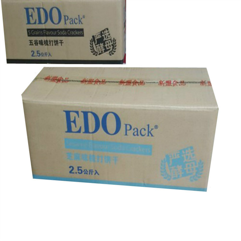 EDO pack芝麻/海苔/五谷苏打饼干2.5kg整箱梳打早餐零食5斤可混装_虎窝淘