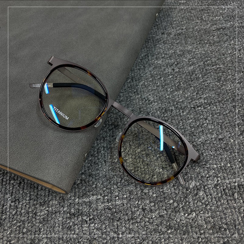 超轻近视眼镜框男士9704姜文同款可配度数复古纯钛眼睛框镜架小脸_虎窝淘