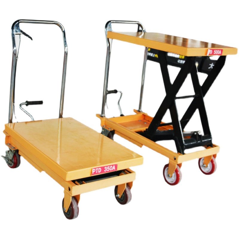 销手动液压升降平台可手推可移动式升降机小型剪叉举升机固定装厂_虎窝淘