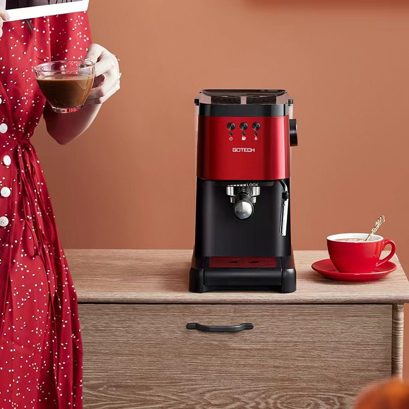 Gotech/高泰咖啡机家用小型全半自动意式卡布奇诺浓缩蒸汽打奶泡_虎窝淘