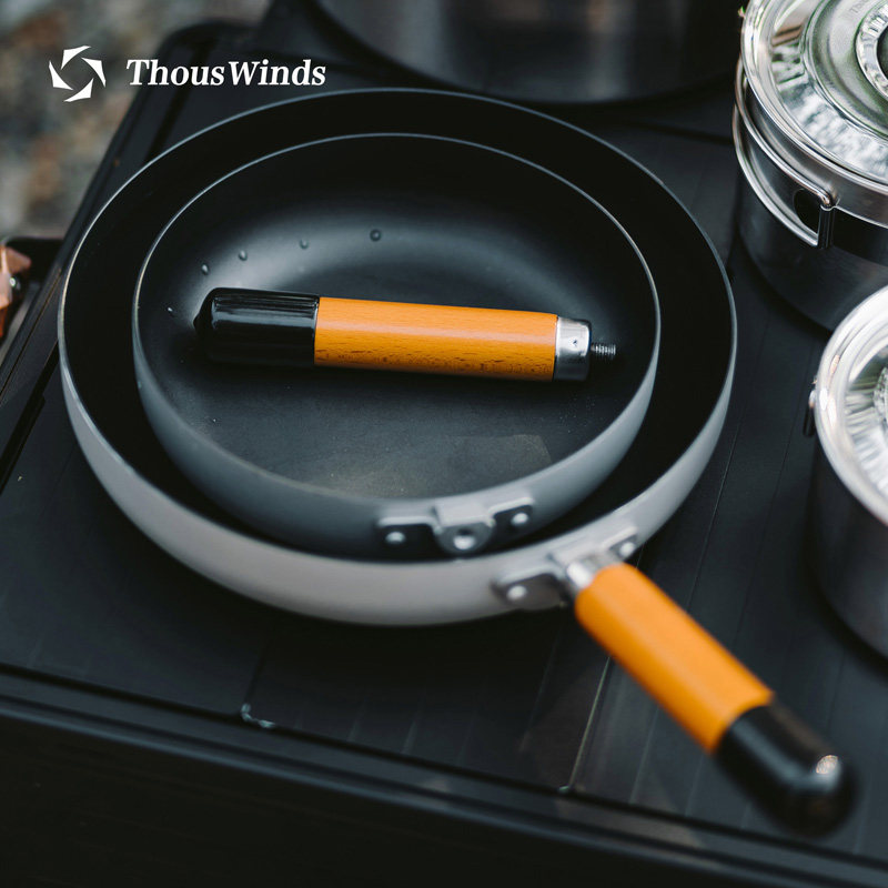 Thous Winds千风户外平底煎锅不粘锅便携式套锅用品露营煎烤炊具_虎窝淘