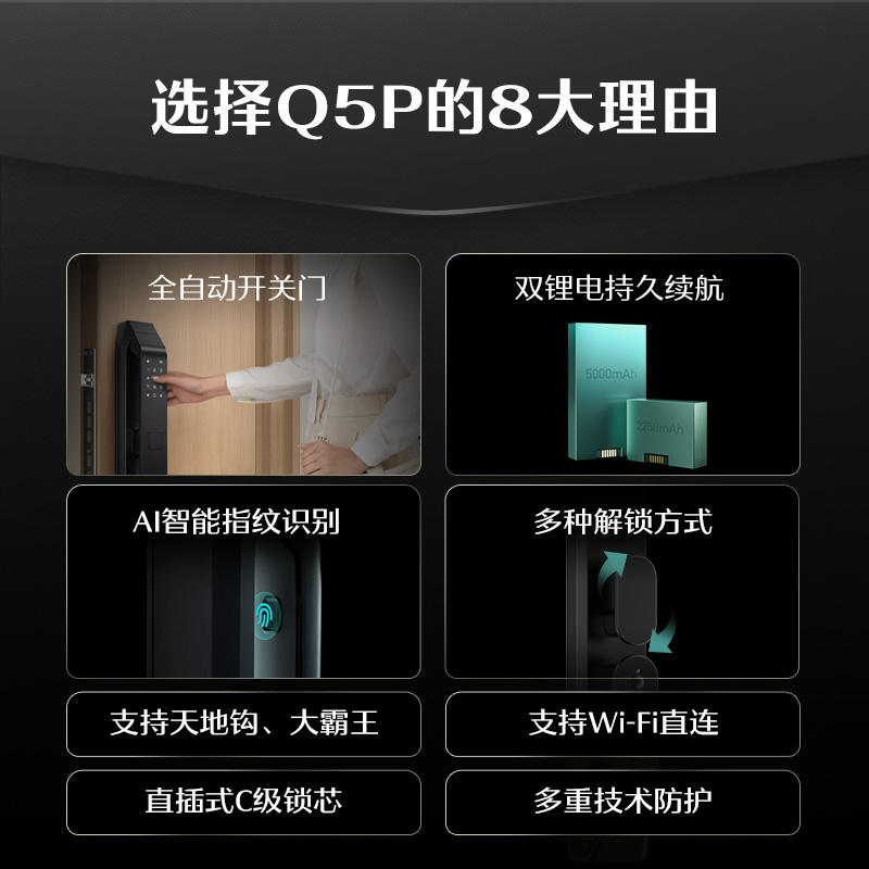 德施曼密码锁指纹锁家用防盗门智能门锁感应锁全自动智能锁Q5P_虎窝淘