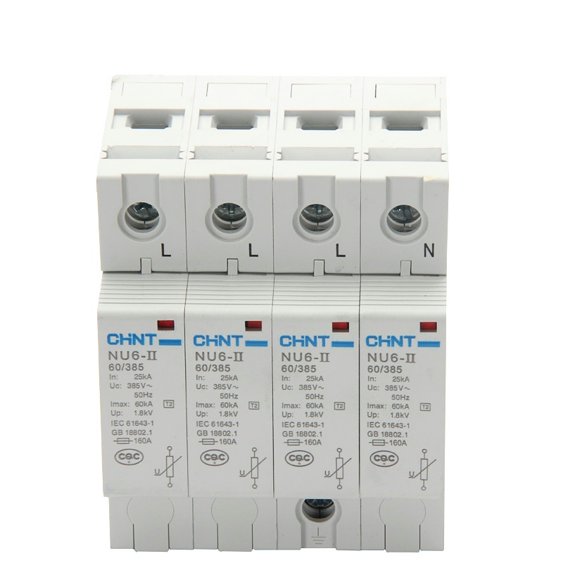 正泰防雷器NU6-ⅡG 40KA/385V 4P(R)浪涌保护器 4P 40KA避雷浪涌_虎窝淘
