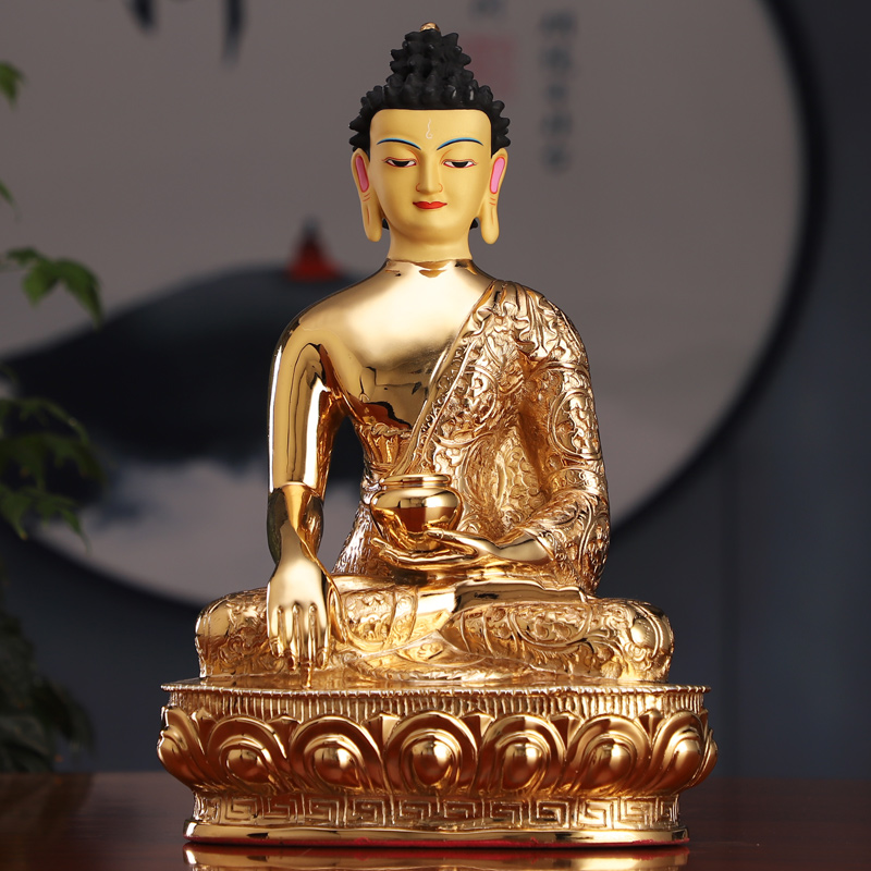 台湾盛凡铜鎏金密宗三宝佛佛像一套西藏传药师佛佛像摆件家用供奉_虎窝淘