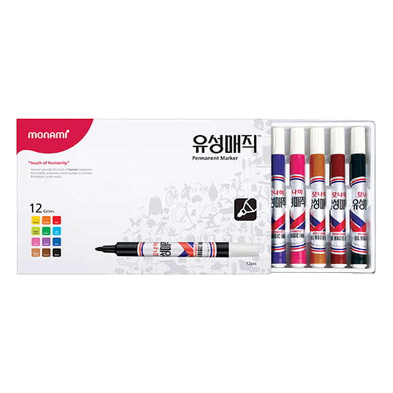 monami慕那美油性标记号笔套装盒2mm粗头圆慕娜美马克笔OIL MAGIC_虎窝淘