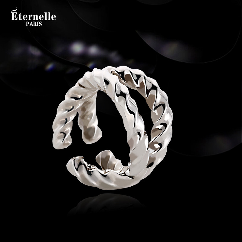 法国Eternelle珠宝极简主义设计戒指ins时尚简约食指戒女开口指环_虎窝淘