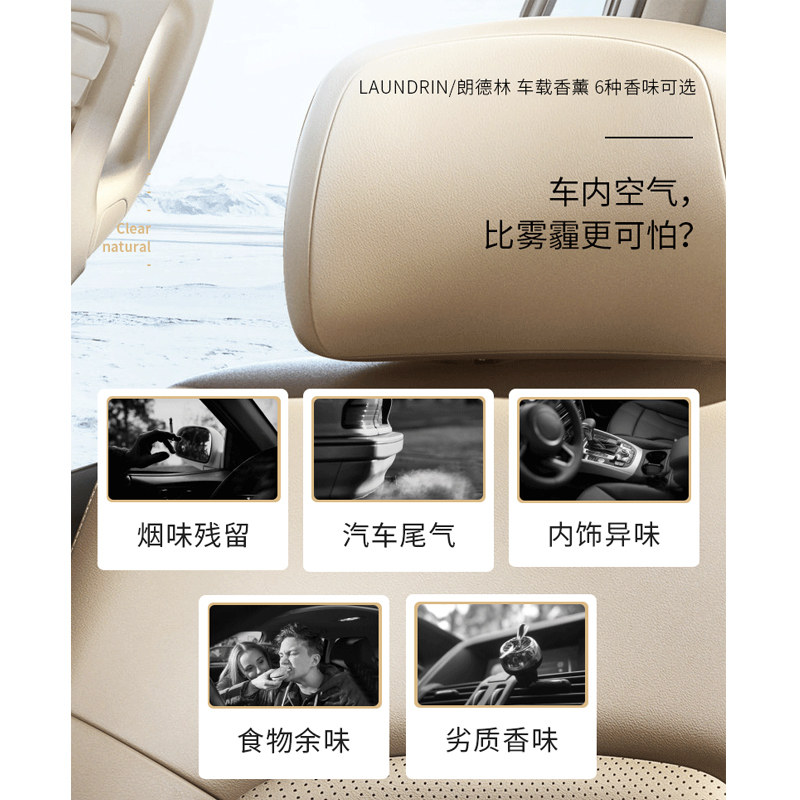 日本原装LAUNDRIN朗德林汽车香氛出风口香水香膏车载香薰舒适香氛_虎窝淘