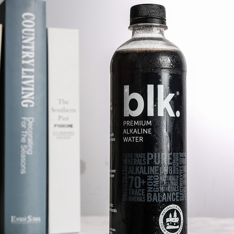 【现货】新款黑色矿泉水美国新blk. spring water新黑水BLK饮料_虎窝淘