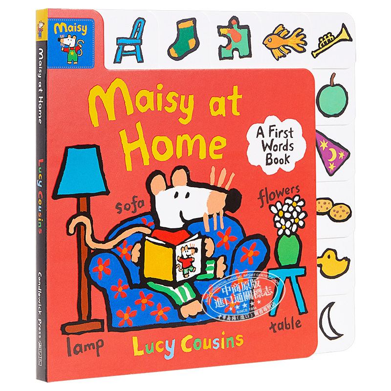 Maisy at Home: A First Words Book小鼠波波异形书：家居单词书美版低幼亲子启蒙绘本纸板书英文原版 0-3岁【中商 ...