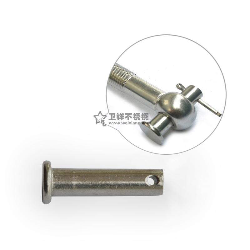 304不锈钢销轴GB882平头带孔圆柱销定位销钉插销M3M4M5M6M8M10M12_虎窝淘