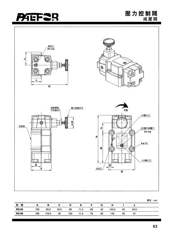 台湾百富PAEFOR压力控制减压阀RG-06-B RG-06-C RG-06-H_虎窝淘