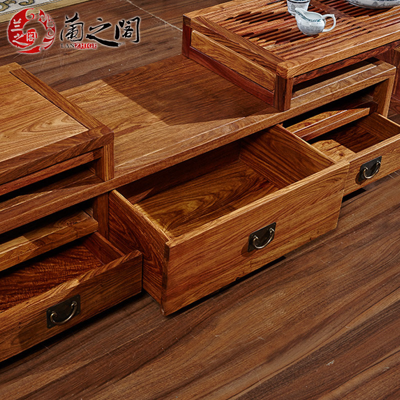 红木电视柜新中式古典实木伸缩电视柜刺猬紫檀木家具LG-G20_虎窝淘