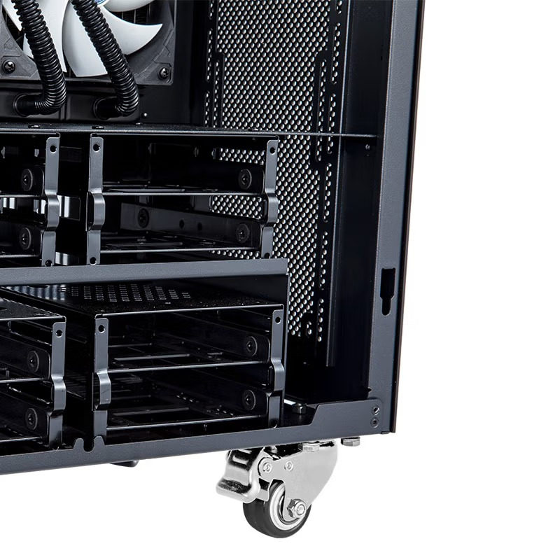 abee Designer C990H黑全塔电脑机箱EEB主板/双电源仓/全铝机壳_虎窝淘