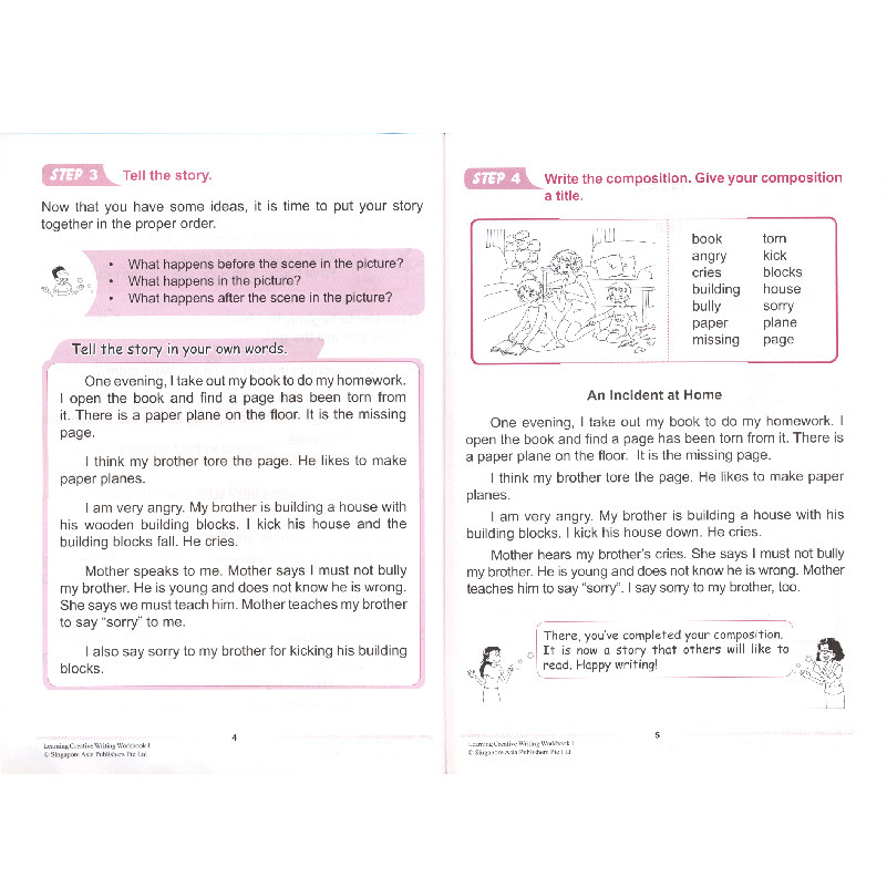 SAP 新加坡小学英语写作 Learning Creative Writing Workbook 1-3年级 英语创意写作练习册 学习系列 ...