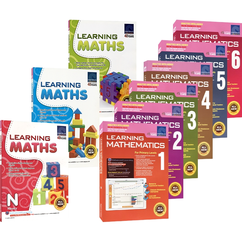 SAP Learning Math N-G6新加坡学习系列数学练习册英文版幼儿园至小学6年级数学CPA建模教学法 Mathematics ...