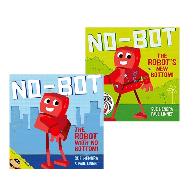 英文原版绘本 No Bot the Robot with No Bottom No Bot the Robot's New Bottom幽默 ...