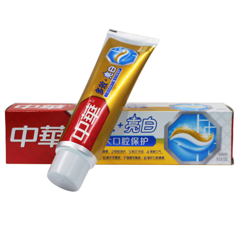 中华牙膏中华多效亮白90g清新薄荷牙膏防蛀除菌 5支包邮_虎窝淘