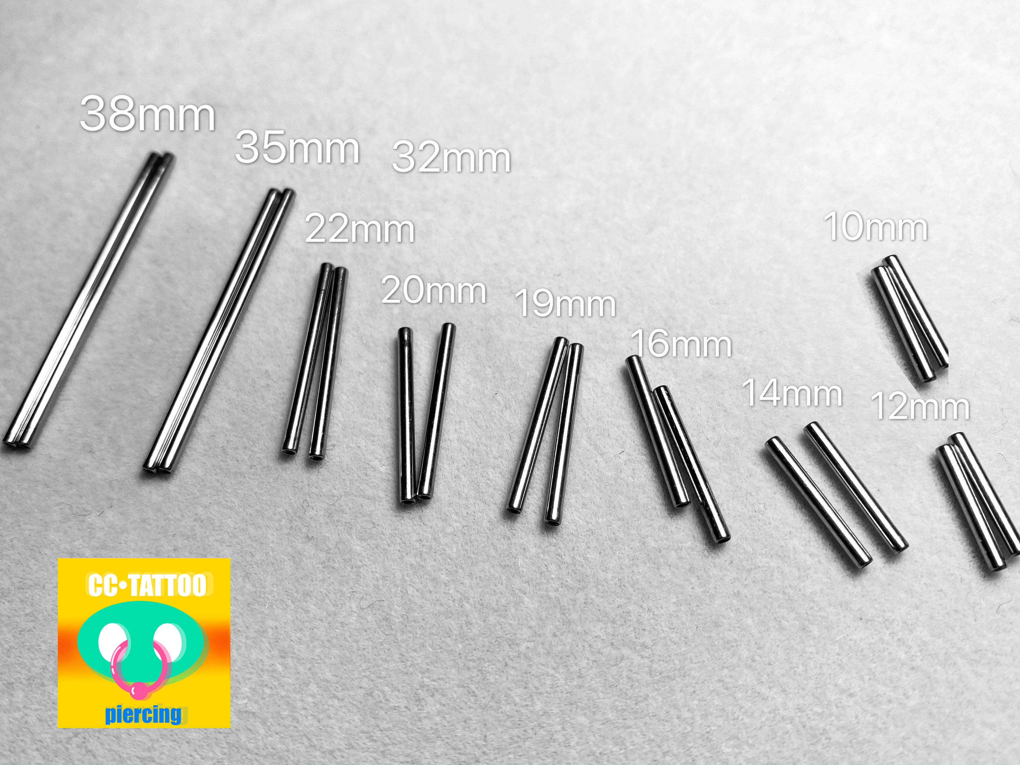 CC猪弟家 14G/16G杠铃植入级钛合金舌钉杆耳桥乳钉防过敏内螺纹_虎窝淘