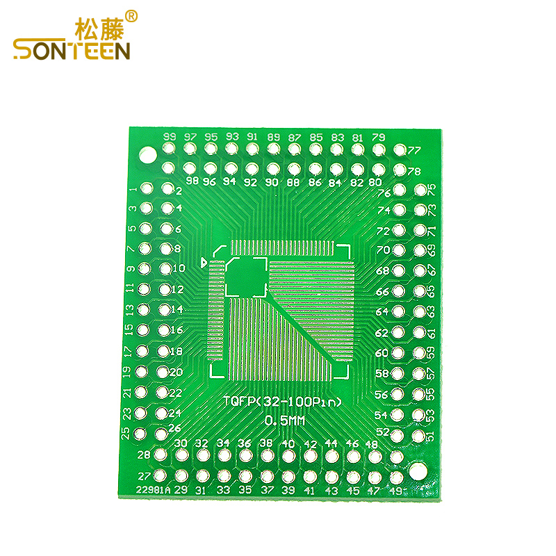 LQFP/FQFP/TQFP 32 44 64 80 100转直插转接板 0.5/0.8mm均适用_虎窝淘