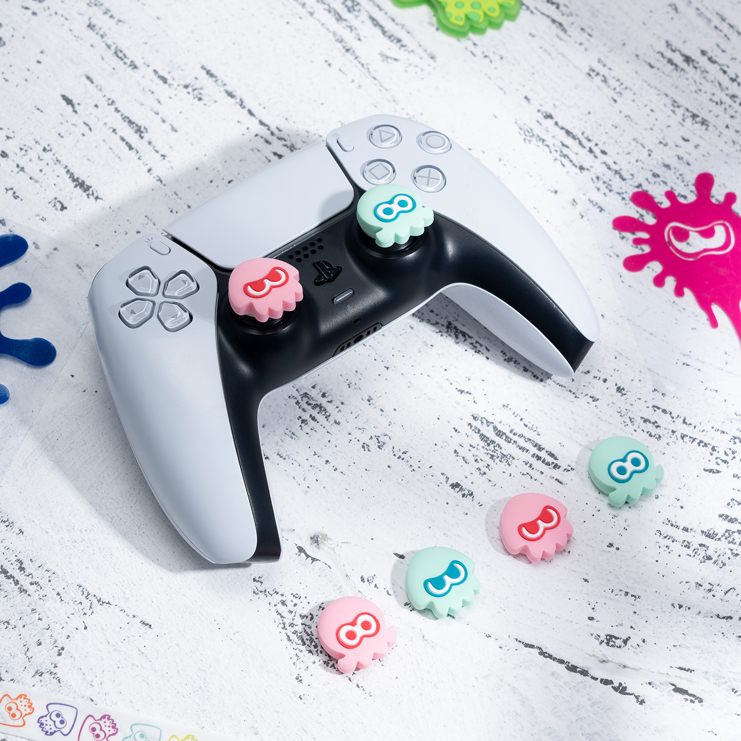 任天堂switch摇杆帽 ps4/ps5/nspro硅胶摇杆套适配oled喷射战士3_虎窝淘