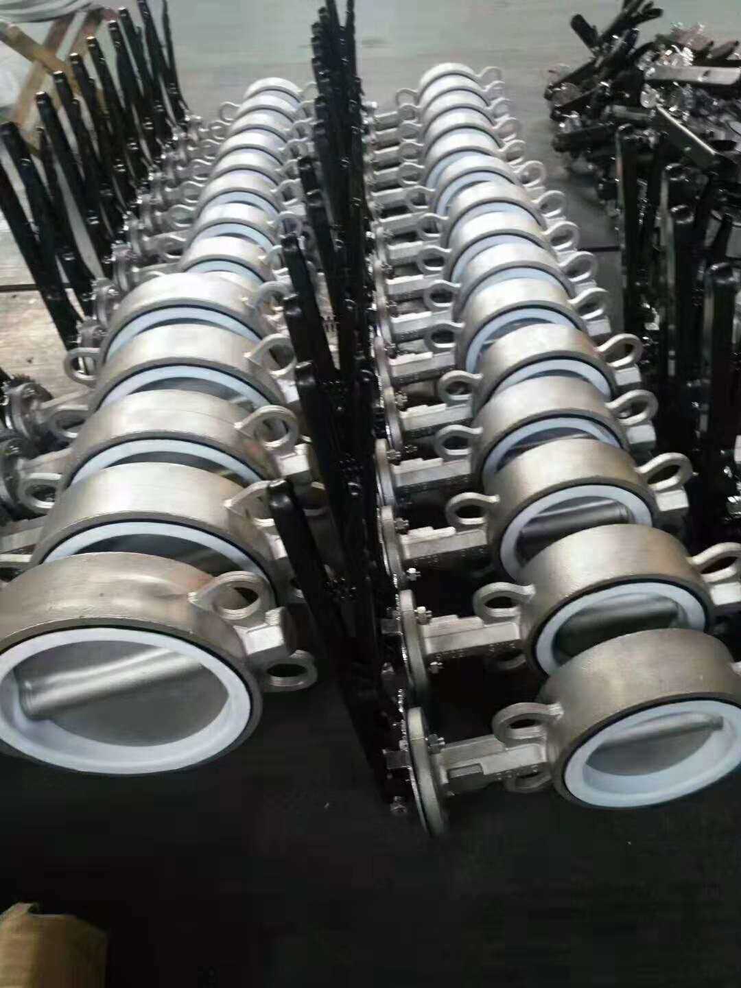 。D71X/F-10/16P手动04全不锈钢手柄夹式四氟蝶阀DN5对0 65 80 10_虎窝淘