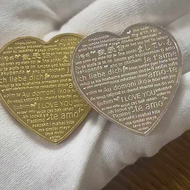 Heart Rose Valentine's Day Commemorative Coin I Love_虎窝淘