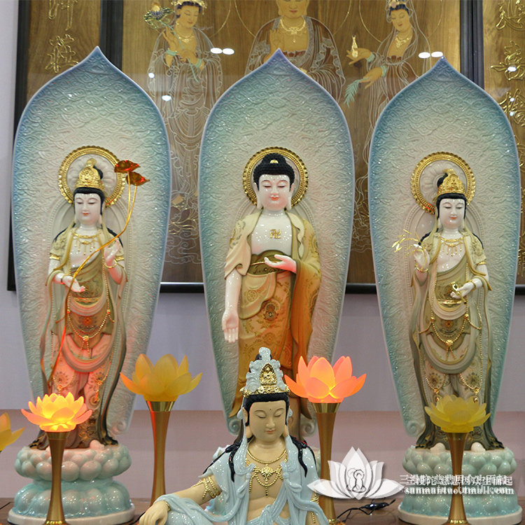 Amitabha and bodhisattva statues : r/Buddhism