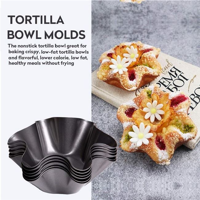 Non-Stick Fluted Tortilla Shell Maker Pans Taco Salad Bowl_虎窝淘