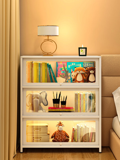 Bookcase with glass door, children's dust-proof bookshelf, low cabinet ...