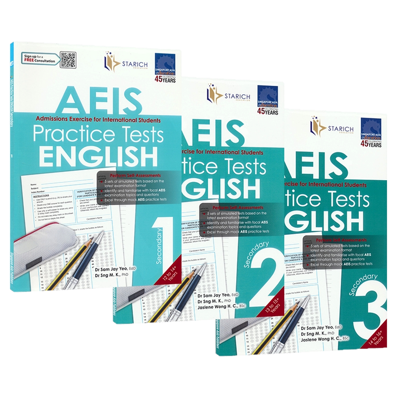 新加坡初中英語AEIS國際考試模擬 SAP Practice Tests English Secondary 1-3 初一到初三練習簿 英語 ...
