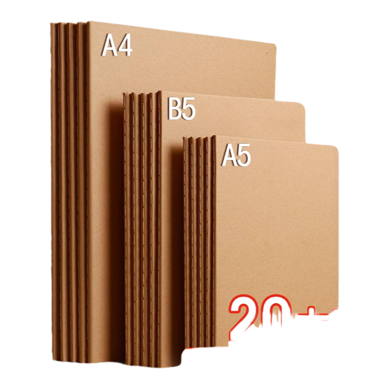 牛皮紙筆記本子A4簡約大學生記事本橫線英語方格空白練習本簡約ins風筆記本b5加厚文藝精緻大號車線記錄本A5-Taobao