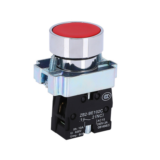 XB2 Button Switch Self-Resetting Small Mushroom Head Emergency Stop 22mm Knob Key Start ...