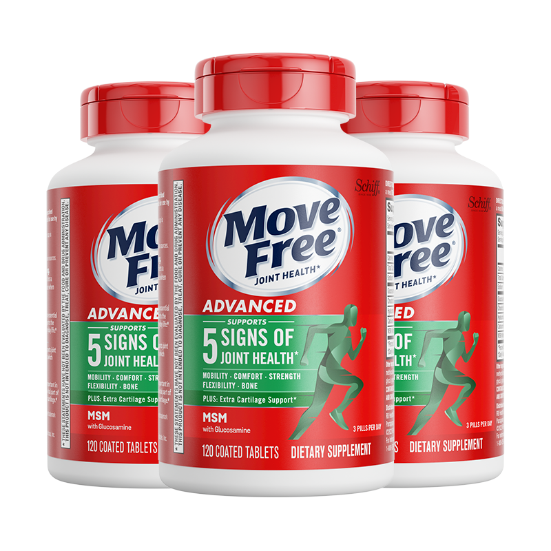 MoveFree益節氨糖軟骨素中老年養護關節綠瓶120粒*3美國進口-Taobao