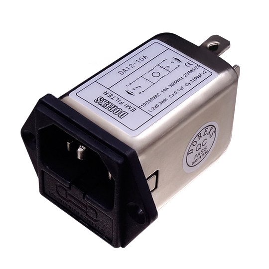 AC Power Filter Interference Resistant Pin Socket with Fuse 10A DAI2 Series