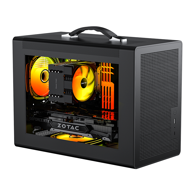 未知玩家P60机箱手提式MATX紧凑型TypeC玻璃侧透ITX游戏电脑机箱