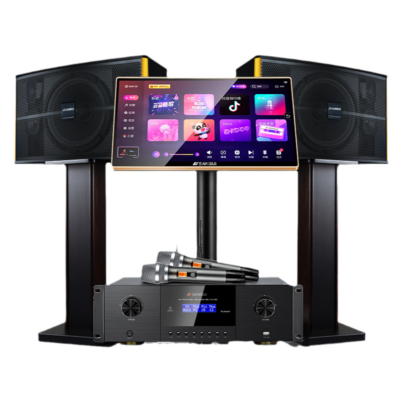 山水PK10专业KTV家庭K歌商用家用卡拉OK功放大音响点歌机套装音箱-Taobao