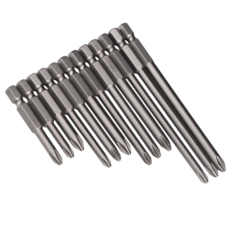 S2鋼十字批頭電動批 風批嘴PH1 PH2 50/65/75mm帶磁電動螺絲刀配件