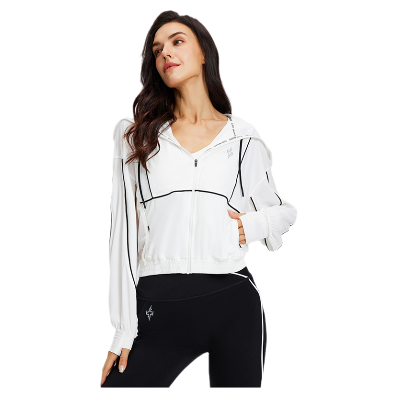 GIDI BOHO 极地薄荷夏季连帽长袖PU速干防晒服外套户外运动外套女