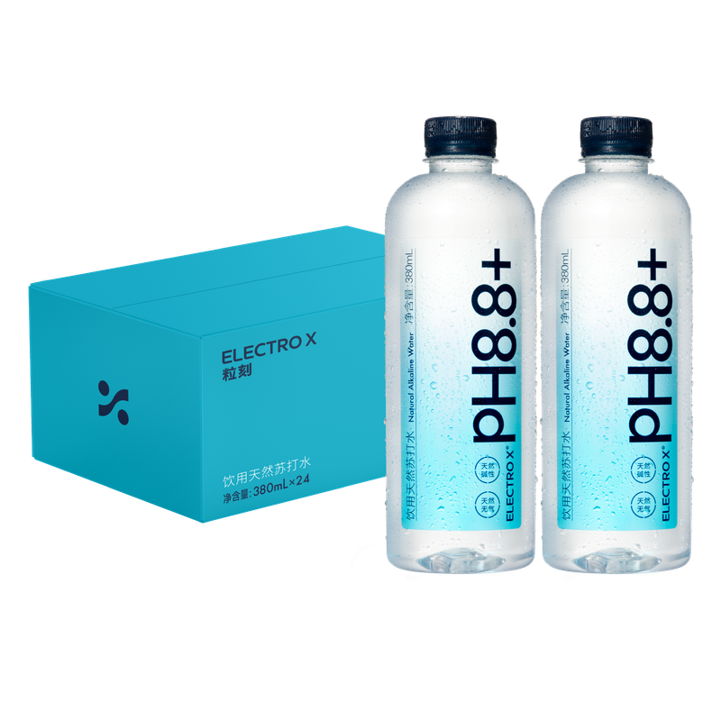 ELECTROX粒刻天然苏打水整箱 PH8.8弱碱性低钠气泡水580ml*20瓶