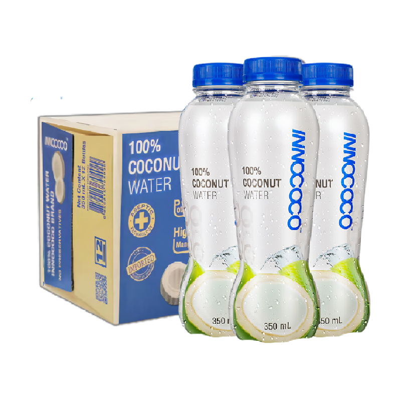INNOCOCO泰国原装进口纯椰子水 350ml*12瓶箱装 NFC非浓缩还原电解质饮料 天然椰子水饮品